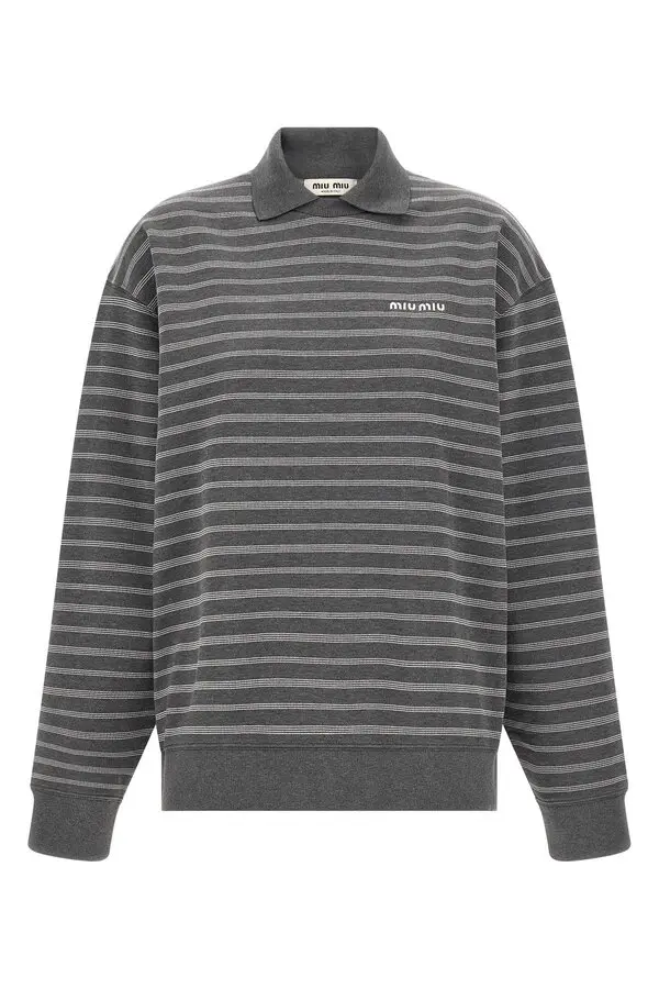 Miu Miu Striped Polo Shirt