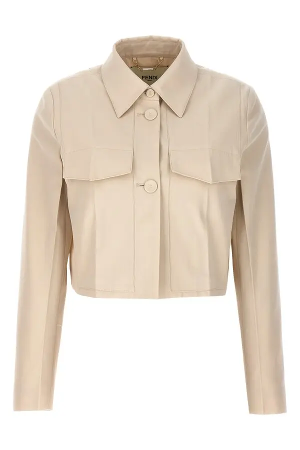 Fendi Tailored Crop Jacket - Beige