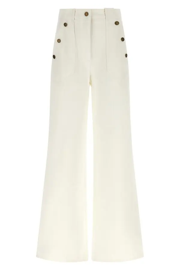 Max Mara Mxmbadesse Cotton Trousers - White