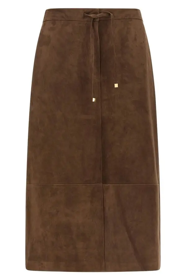Max Mara Smmgazza Suede Skirt - Gold