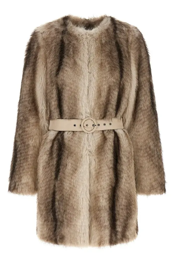 Twin-set Eco-fur Coat - Brown