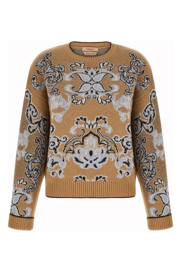 Twin-set Jacquard Wool Blend Sweater
