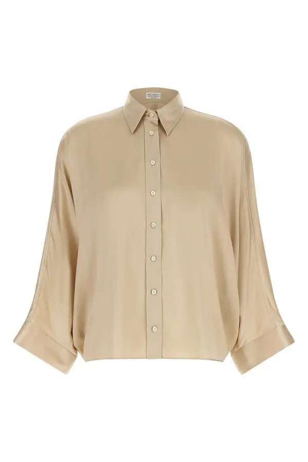 Brunello Cucinelli Monile Satin Shirt