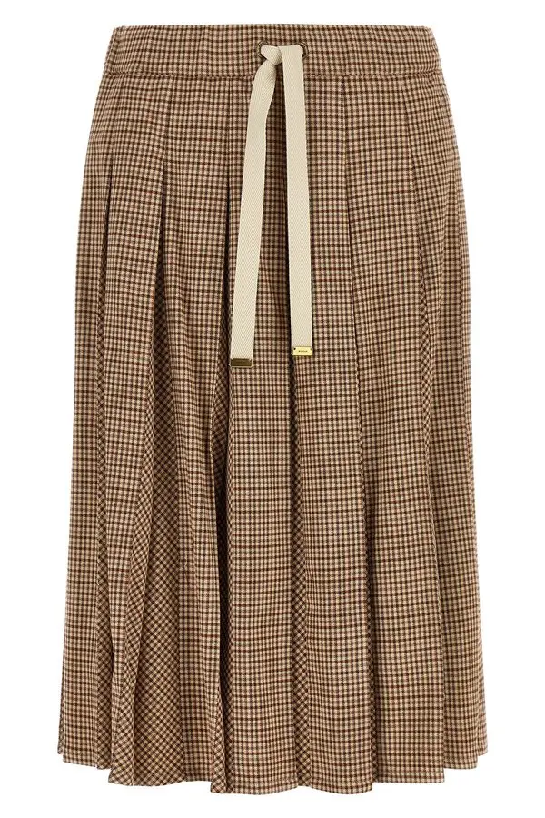 Moncler Pleated Midi Skirt - Beige