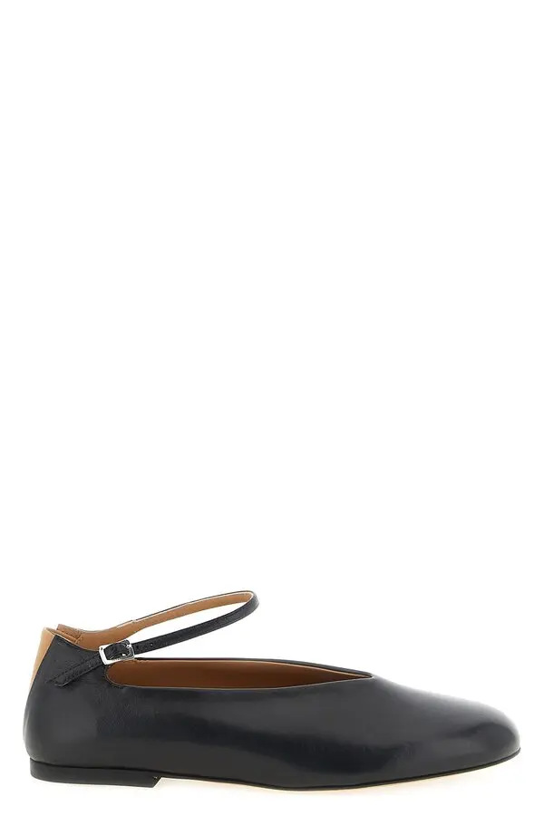 JIL SANDER Elyss Leather Ballerina Flats