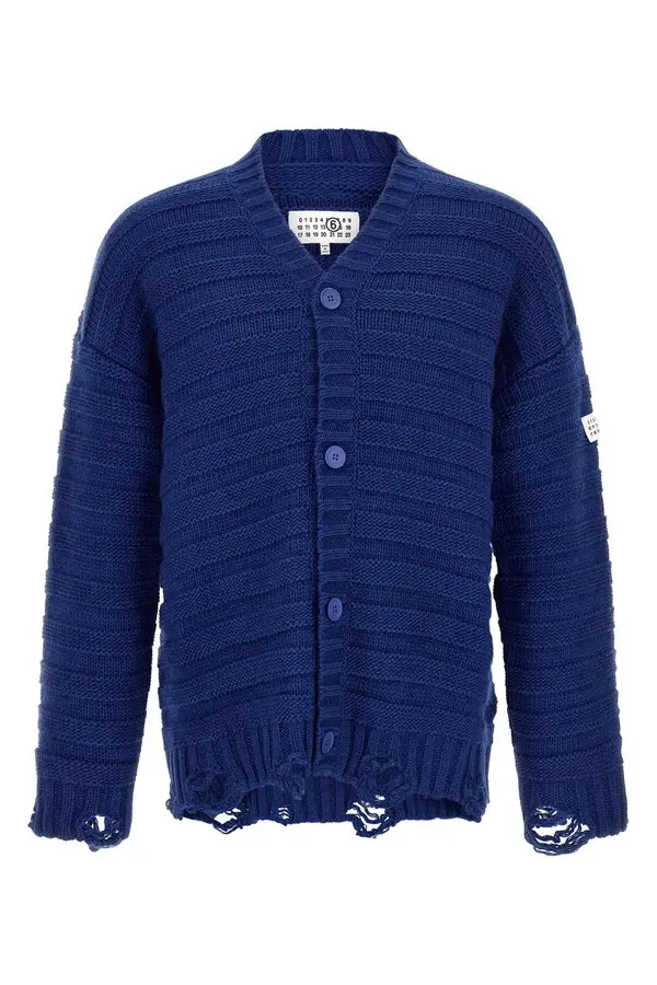 MAISON MARGIELA Distressed Wool Blend Cardigan