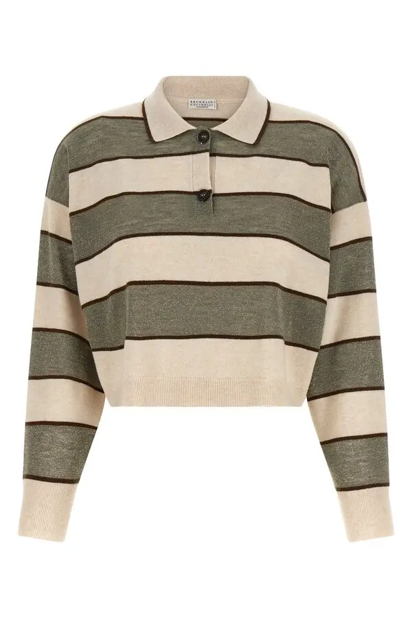 Brunello Cucinelli Sparkling Stripes Polo Shirt - Multi