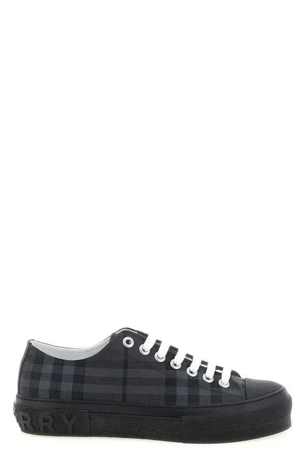 Burberry Check Print Sneakers - Gray