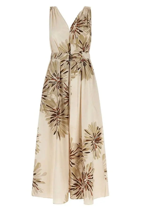 Brunello Cucinelli Bloom Print' Dress - Beige