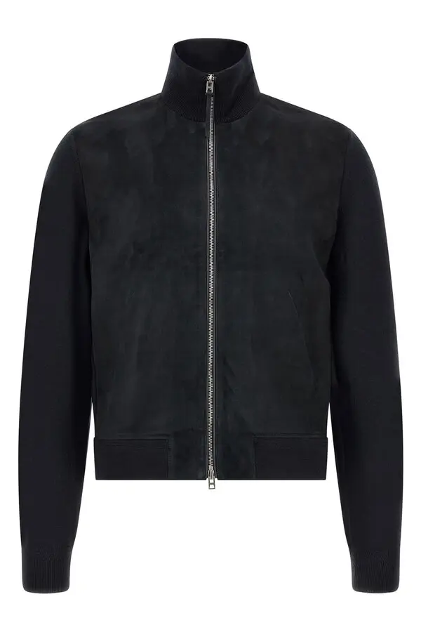 TOM FORD Two-material Cardigan - Blue