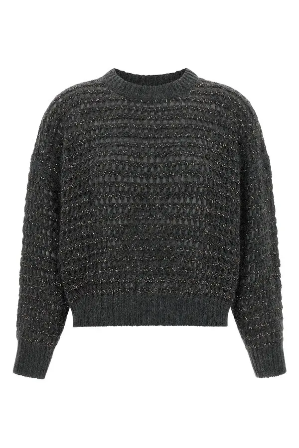 Brunello Cucinelli Dazzling Braids Sweater