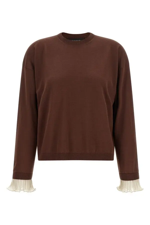 Fabiana Filippi Pleated Cuffs Sweater - Brown