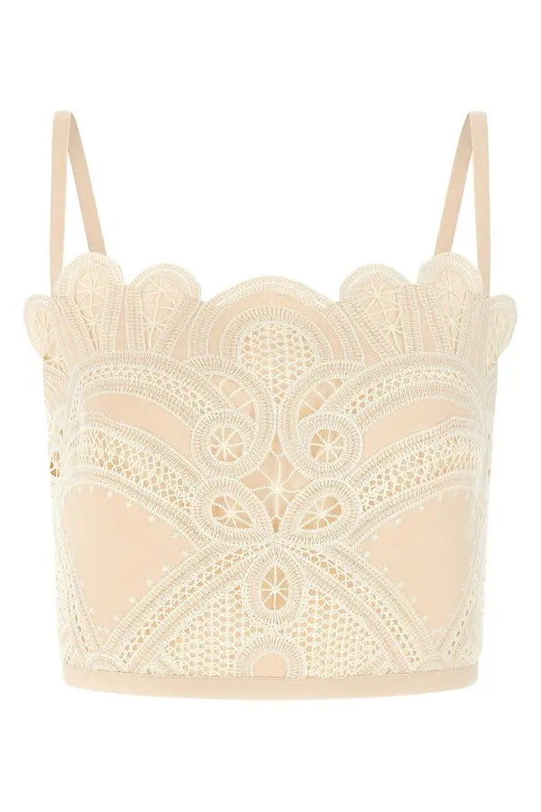 Elie Saab Macramé Bralette - White