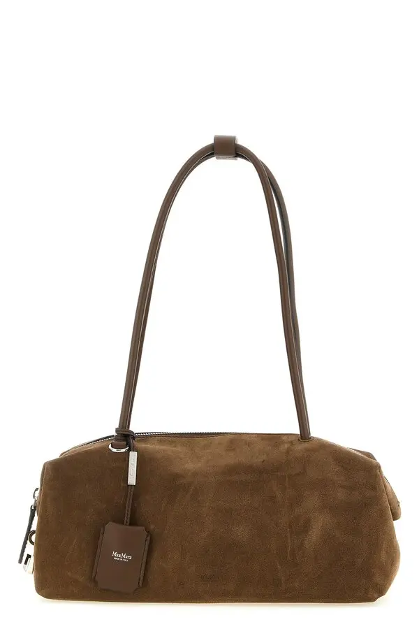 Max Mara Suede Top Case Shoulder Bag - Brown