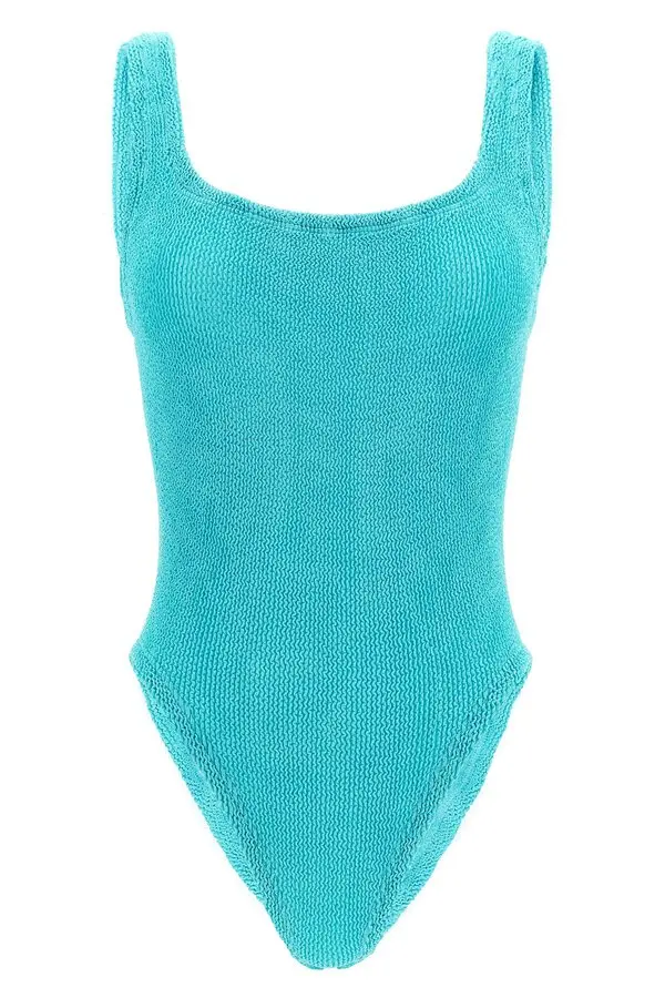 Hunza G Square Neck One-piece Swimsuit - Light Blue