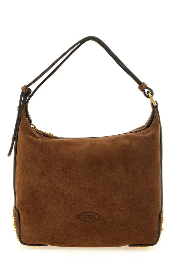 TOD'S Gommini Mini Suede Shoulder Bag - Brown