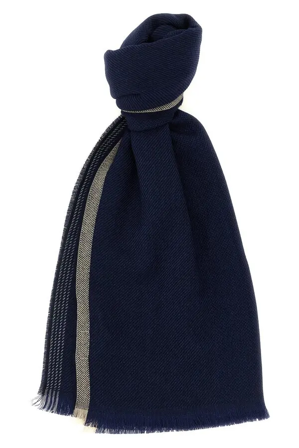 Brunello Cucinelli Cashmere Blend Scarf - Blue