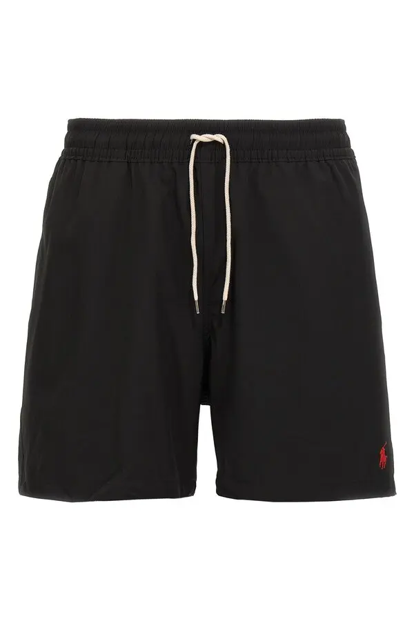Polo Ralph Lauren Logo Embroidery Swim Shorts - Black