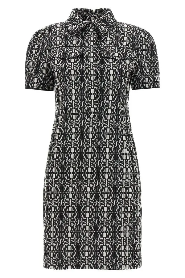 Max Mara Cesy Jacquard Logo Dress - White/black