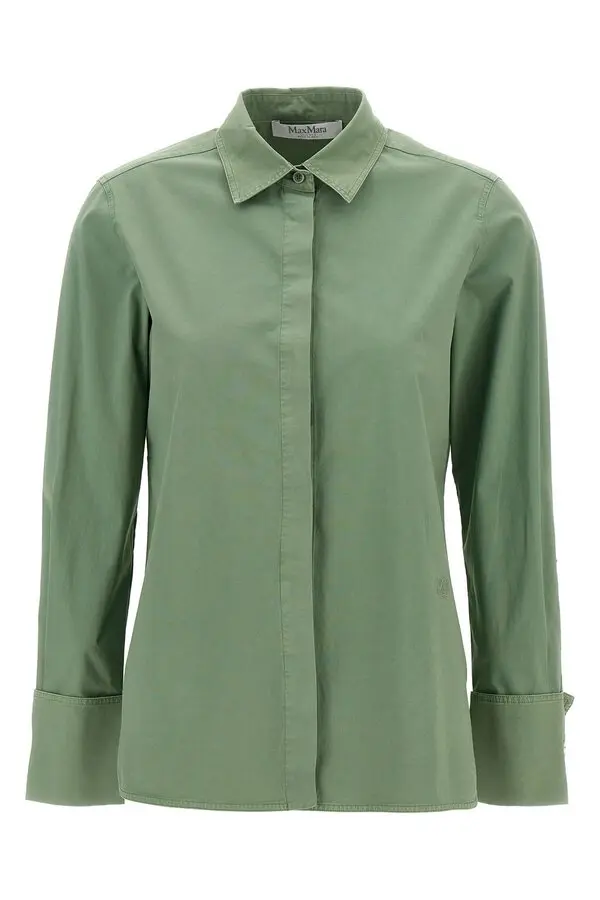 Max Mara Francia Stretch Cotton Shirt - Green