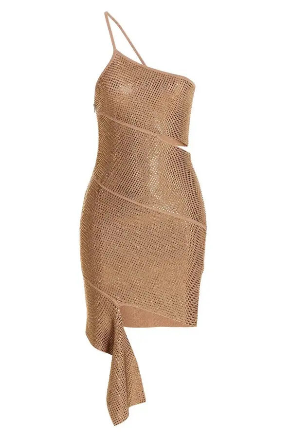 ANDREĀDAMO Sequin One Shoulder Dress