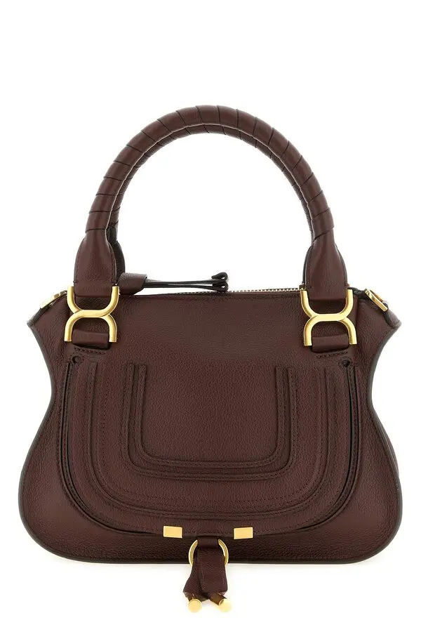 Chloé Marcie Bag With Saddle Stitching - Brown