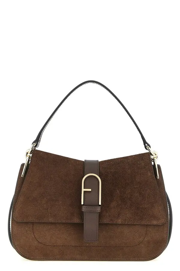 Furla Flow M Buckle Handbag - Brown
