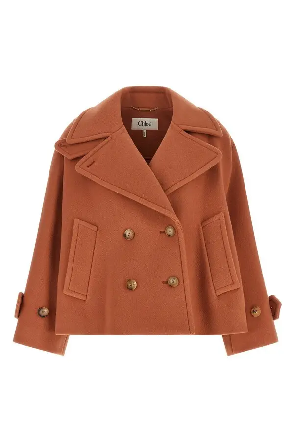 Chloé Double-breasted Short Coat - Pink
