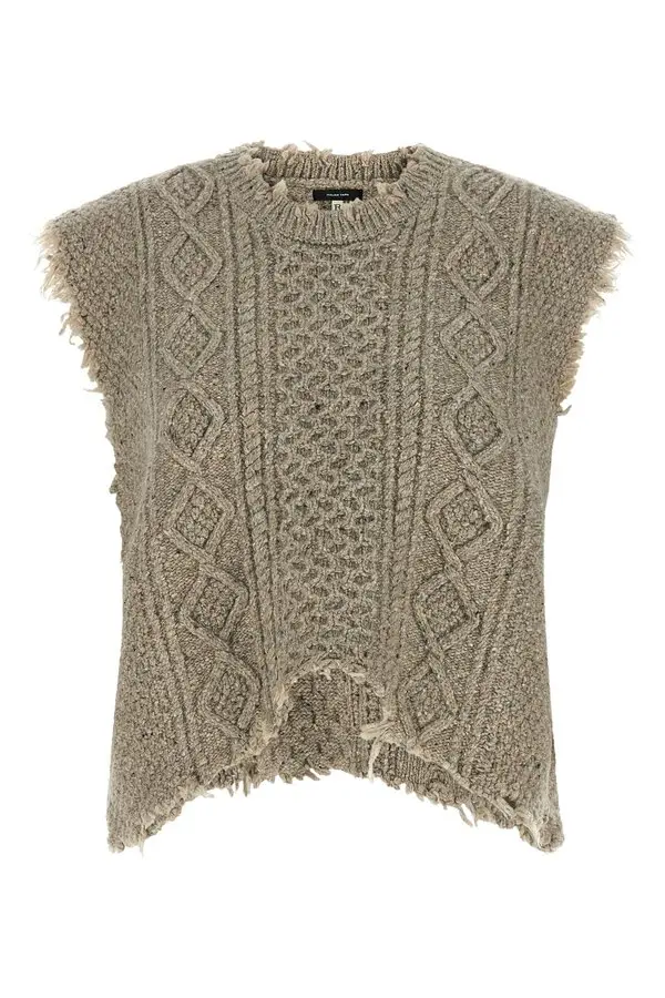 R13 Boyfriend Cable Vest - Gray