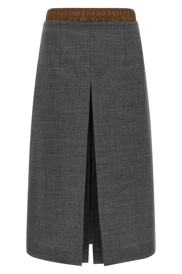 Prada Double Layer Skirt - Gray