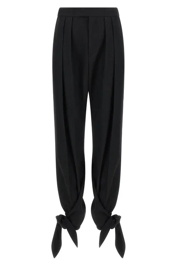 Chloé Wool Tapered Trousers With Tie Hems