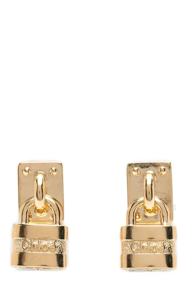 Chloé Paddington Mini Padlock Earrings - Gold