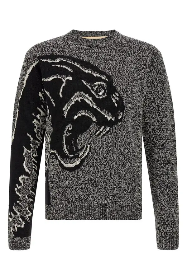 Valentino Garavani Panther Mélange Crew Neck Sweater