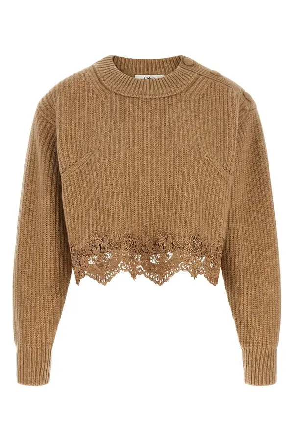 Chloé Cropped Lace Sweater