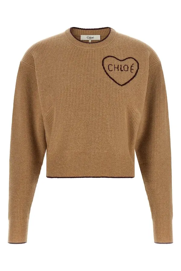 Chloé Heart Intarsia Knit Sweater