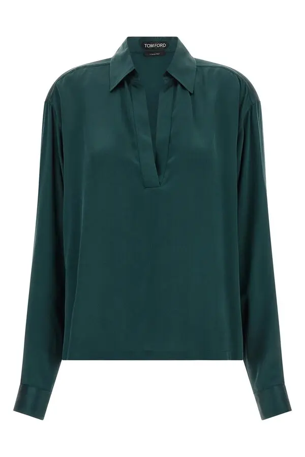 TOM FORD Satin Silk Polo Shirt
