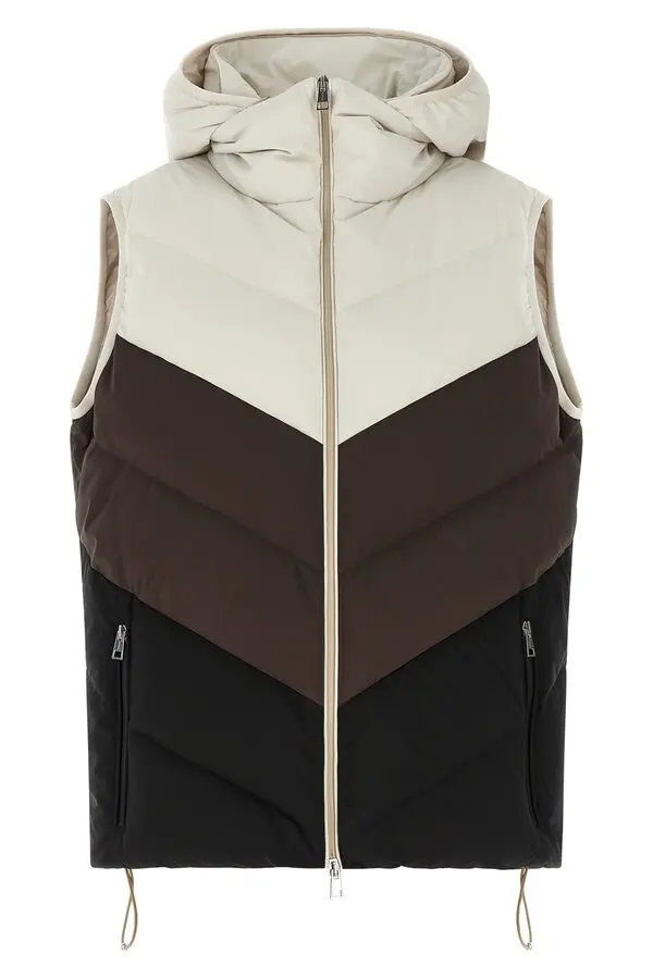 Kiton Chevron Stitching Padded Vest - Multi