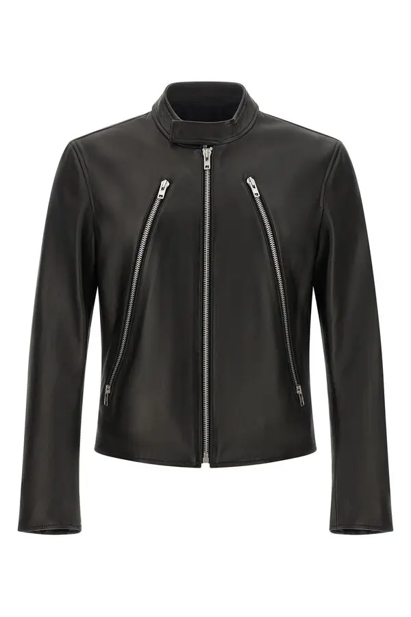 MAISON MARGIELA 5-zip Leather Jacket