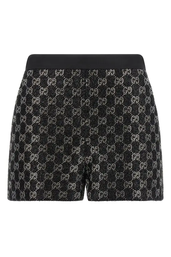 Gucci Gg Lamé Tweed Shorts - Black