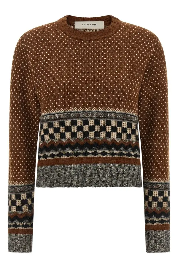 GOLDEN GOOSE Journey' Jacquard Sweater - Brown