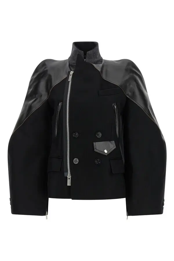 Sacai Melton Wool Jacket - Black