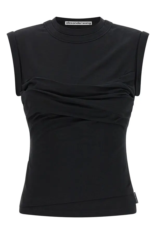 Alexander Wang Twisted Bust Layered Tank - Black