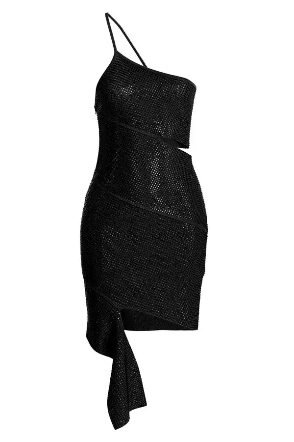ANDREĀDAMO Sequin One Shoulder Dress