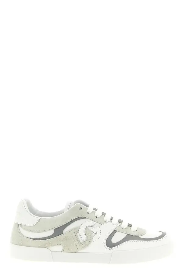 Dolce & Gabbana Portofino Leather Sneakers - Gray