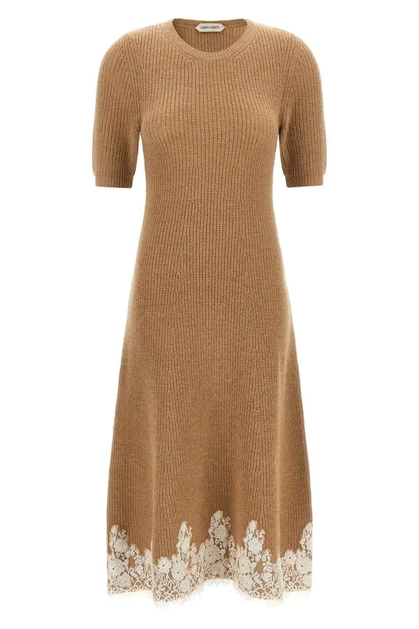 Alberta Ferretti Lace Hem Dress