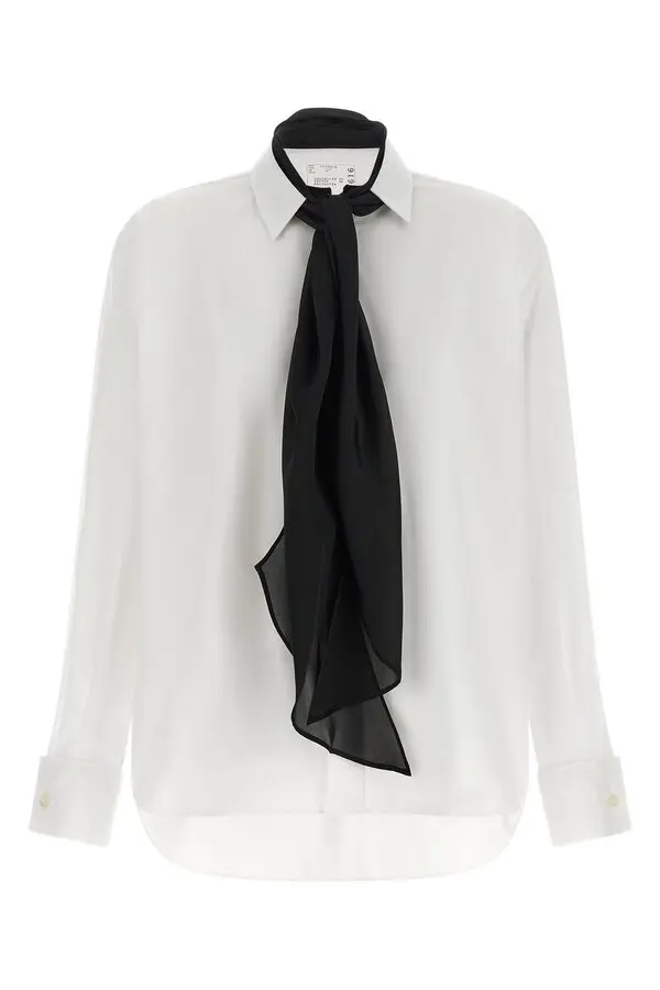Sacai Scarf Shirt - White/black