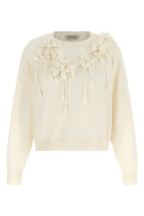 Alberta Ferretti Embroidered Flower Sweater