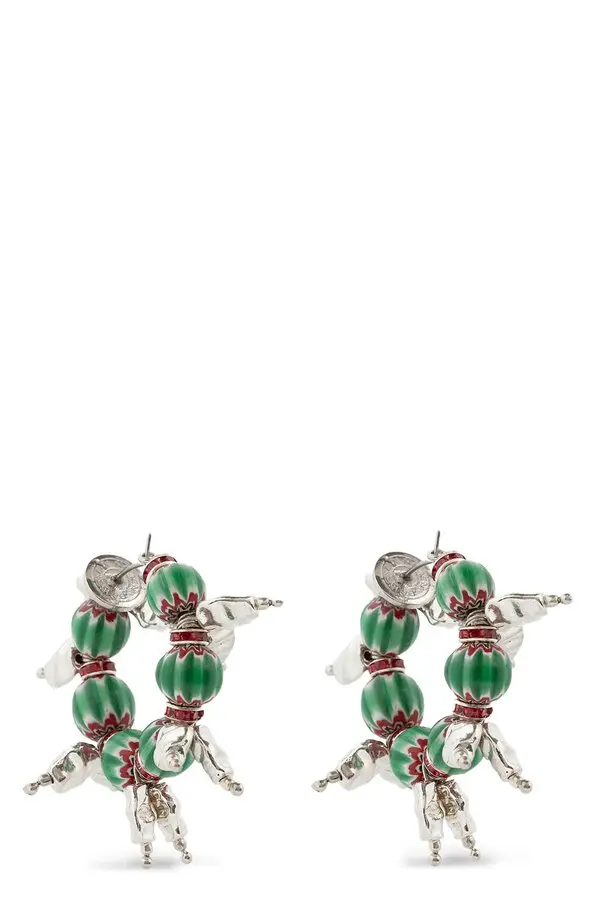 Dries Van Noten Beaded Earrings - Silver