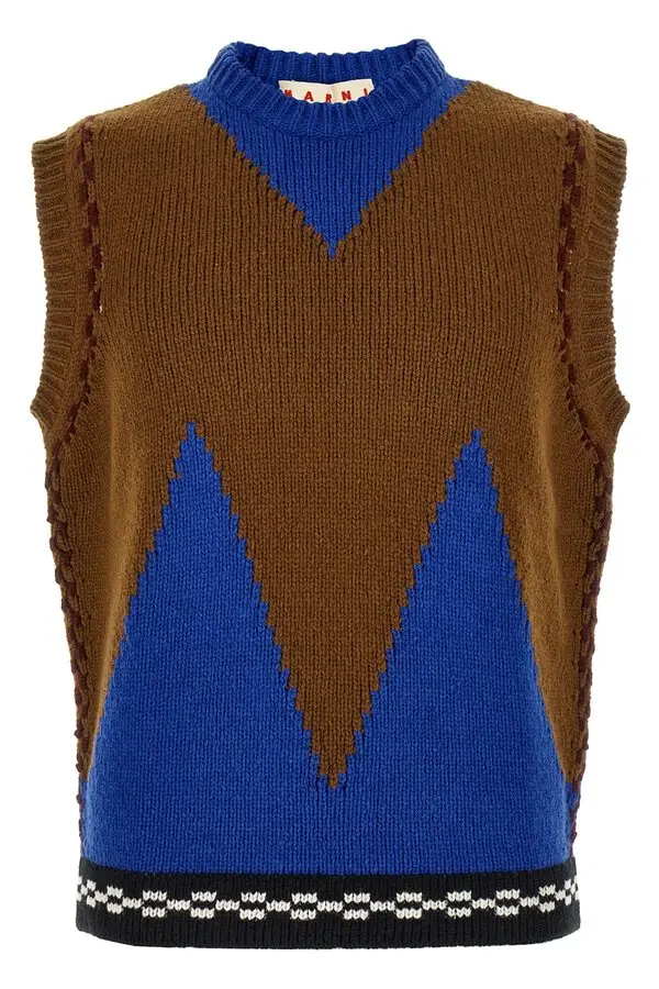 Marni M-shaped Intarsia Wool Vest