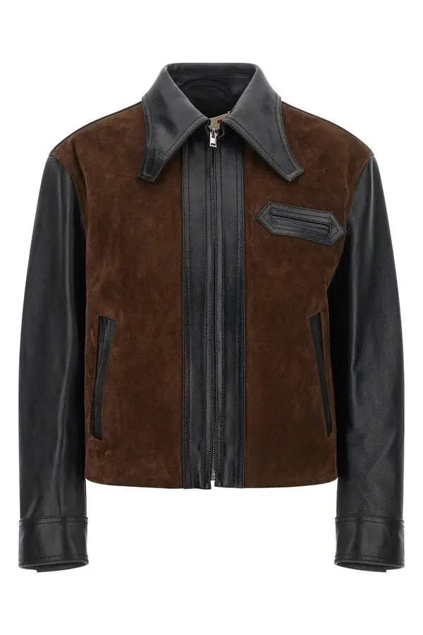 Marni Leather And Suede Jacket - Black